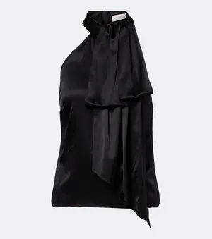 Nina Ricci Silk-blend Satin Top - Black