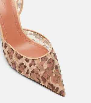 Amina Muaddi Holli 95 Leopard-print Slingback Pumps