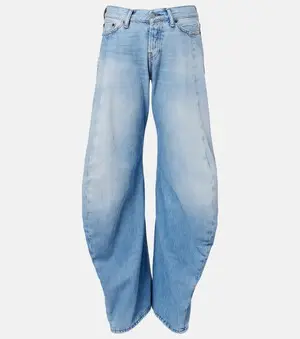 Acne Studios 2006f Distressed Wide-leg Jeans - Blue