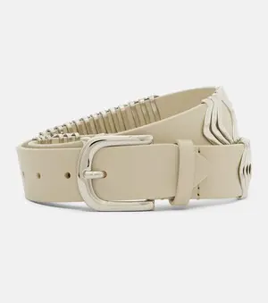 Isabel Marant Tehora Embellished Leather Belt - White