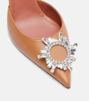 Amina Muaddi Begum 95 Leather Slingback Pumps