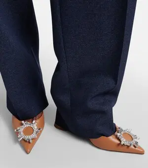 Amina Muaddi Begum 95 Leather Slingback Pumps