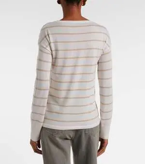 Max Mara Striped Cashmere And Silk Sweater