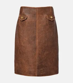 Chloé Leather Mini Skirt - Brown