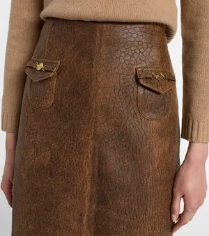 Chloé Leather Mini Skirt - Brown