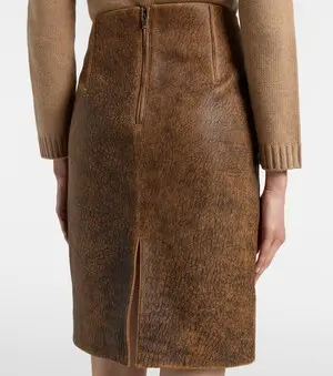 Chloé Leather Mini Skirt - Brown