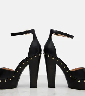 Chloé Lola Studded Leather Platform Pumps