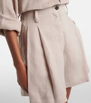 Brunello Cucinelli Linen Shorts - Beige