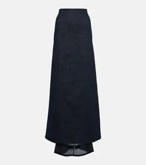 Brunello Cucinelli Cotton-blend Maxi Skirt - Blue
