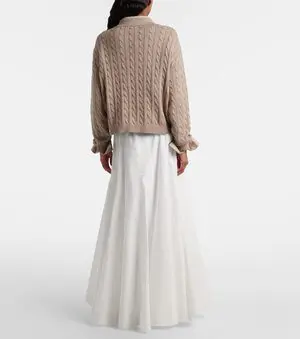 Brunello Cucinelli Cotton-blend Maxi Skirt - White