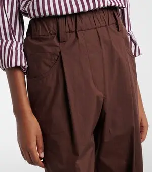 Brunello Cucinelli Straight Cotton Pants - Brown