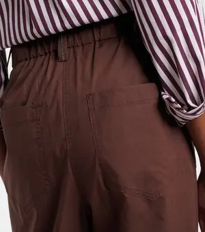 Brunello Cucinelli Straight Cotton Pants - Brown