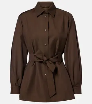 Max Mara Belted Virgin Wool Blazer - Brown