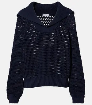 Brunello Cucinelli Cotton-blend Polo Sweater - Blue