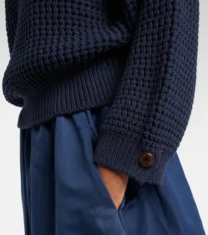 Brunello Cucinelli Cotton-blend Polo Sweater - Blue