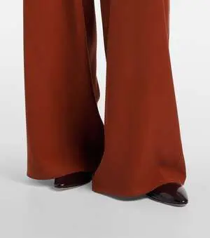 Max Mara Wide-leg Silk Trousers - Brown