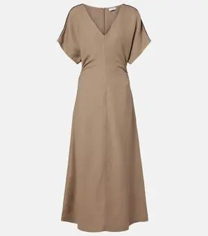 Brunello Cucinelli Monili Embellished Midi Dress - Beige
