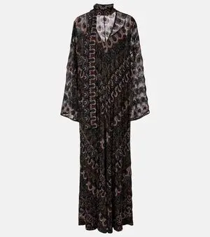 Missoni Chevron Lamé Maxi Dress - Brown