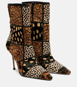 Manolo Blahnik Trulona 105 Calf Hair Ankle Boots - Brown