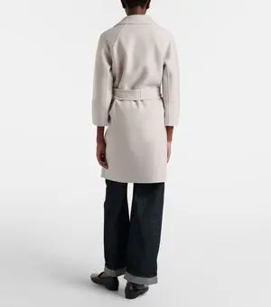 Max Mara Arona Virgin Wool Wrap Coat - Beige