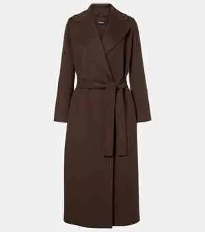 Max Mara Poldo Virgin Wool Wrap Coat - Brown