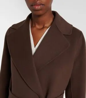 Max Mara Poldo Virgin Wool Wrap Coat - Brown