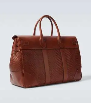 Brunello Cucinelli Leather Country Tote Bag - Brown