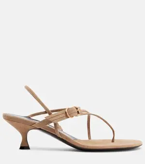 HERBERT LEVINE Starry-eyed 55 Suede Thong Sandals - Beige