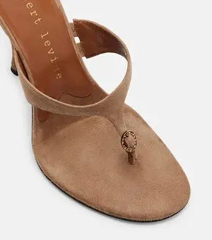HERBERT LEVINE Suede Mules - Beige