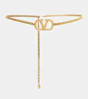 VALENTINO VLogo Crystal-Embellished Belt