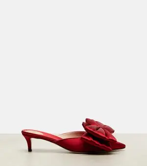 Valentino Garavani Yolande 45 Bow-detail Satin Mules