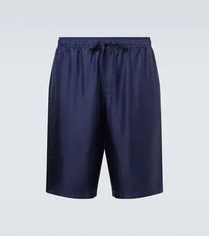Dolce & Gabbana Silk Satin Bermuda Shorts - Blue