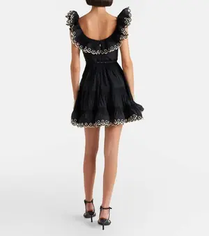Zimmermann Embroidered Ruffled Mini Dress