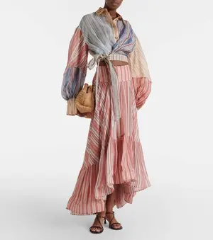 Zimmermann Rebellion Striped Linen And Silk Blouse - Multicoloured