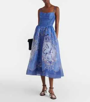 Zimmermann Rebellion Linen And Silk Bustier Dress