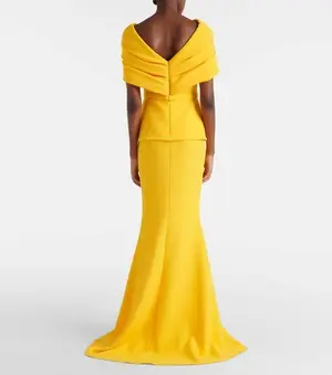 Safiyaa Loura Off-shoulder Crêpe Gown - Yellow
