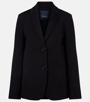 Max Mara Matollo Cotton-blend Jersey Blazer - Black
