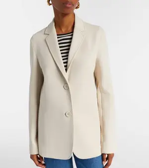 Max Mara Matollo Cotton-blend Jersey Blazer - White