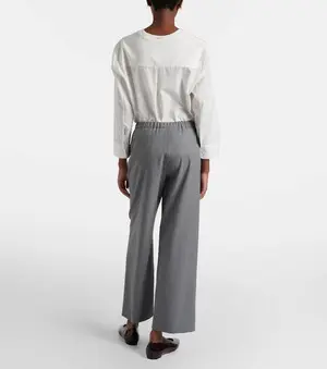 Max Mara Baia Wool-blend Wide-leg Pants