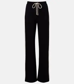 Max Mara Vento Cotton-blend Jersey Sweatpants - Black