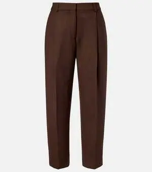 TOTEME Pleated Cropped Straight Pants