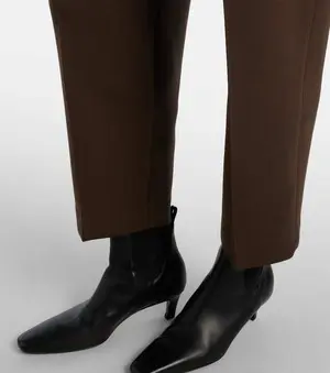 TOTEME Pleated Cropped Straight Pants