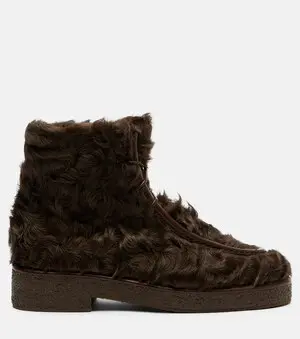 AQUAZZURA Frostie Shearling Ankle Boots