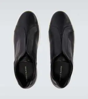Manolo Blahnik Agilio Leather Sneakers - Black