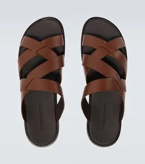 Manolo Blahnik Marvin Leather Sandals - Brown