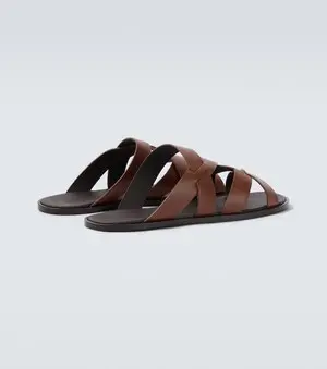 Manolo Blahnik Marvin Leather Sandals - Brown