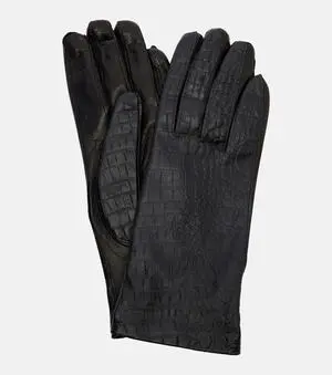 TOTEME Croc-effect Leather Gloves