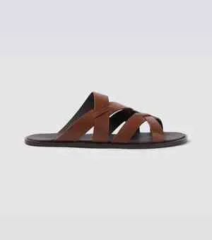 Manolo Blahnik Marvin Leather Sandals - Brown