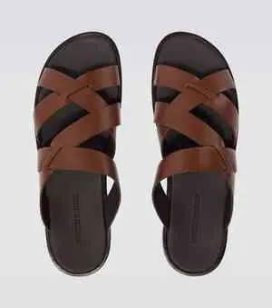 Manolo Blahnik Marvin Leather Sandals - Brown