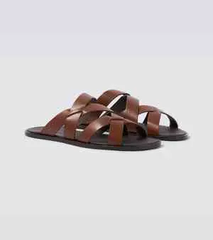 Manolo Blahnik Marvin Leather Sandals - Brown